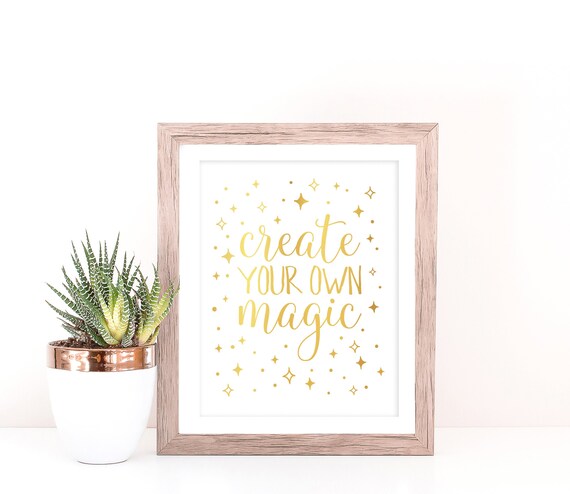 Celestial Inspirational Quotes Create Your Own Magic Wall Art | Etsy