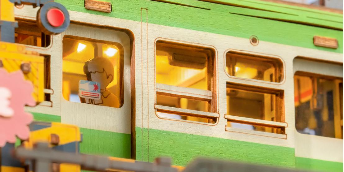 Sakura Journey Tram DIY Model Kit With LED Lights Perfect Craft for ...