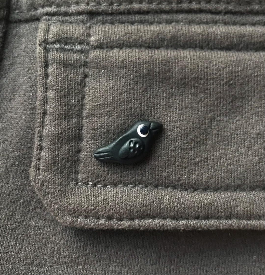 Mini Crow Pin, Gothic Bird Accessory, Silly Trinket Jewelry, Nature ...