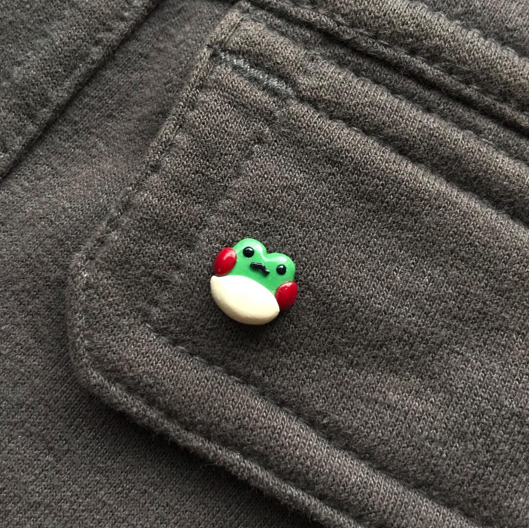 Kawaii Frog Pin, Mini Froggy Accessory, Silly Trinket Jewelry, Nature ...
