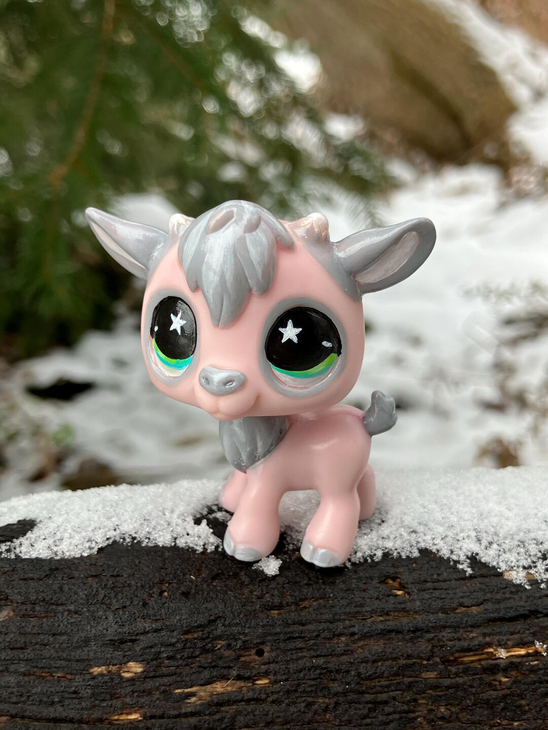 Littlest Pet Shop Pastel Pink Goat, Custom Painted Art Toy LPS - Etsy