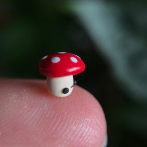 Micro Mushroom Guy Clay Dollhouse Miniature Red Purple Fungi - Etsy