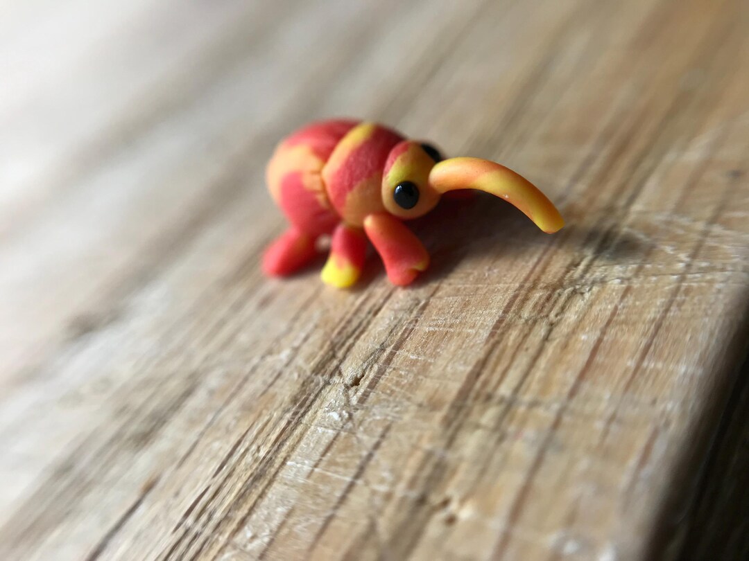 Orange Weevil Miniature Clay Figurine - Etsy