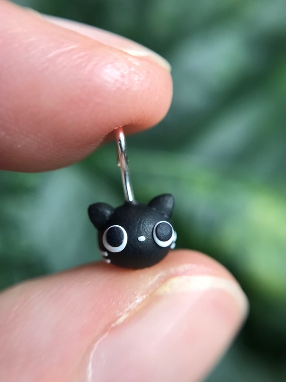 Black Cat Charm Tiny Kitty Pendant - Etsy