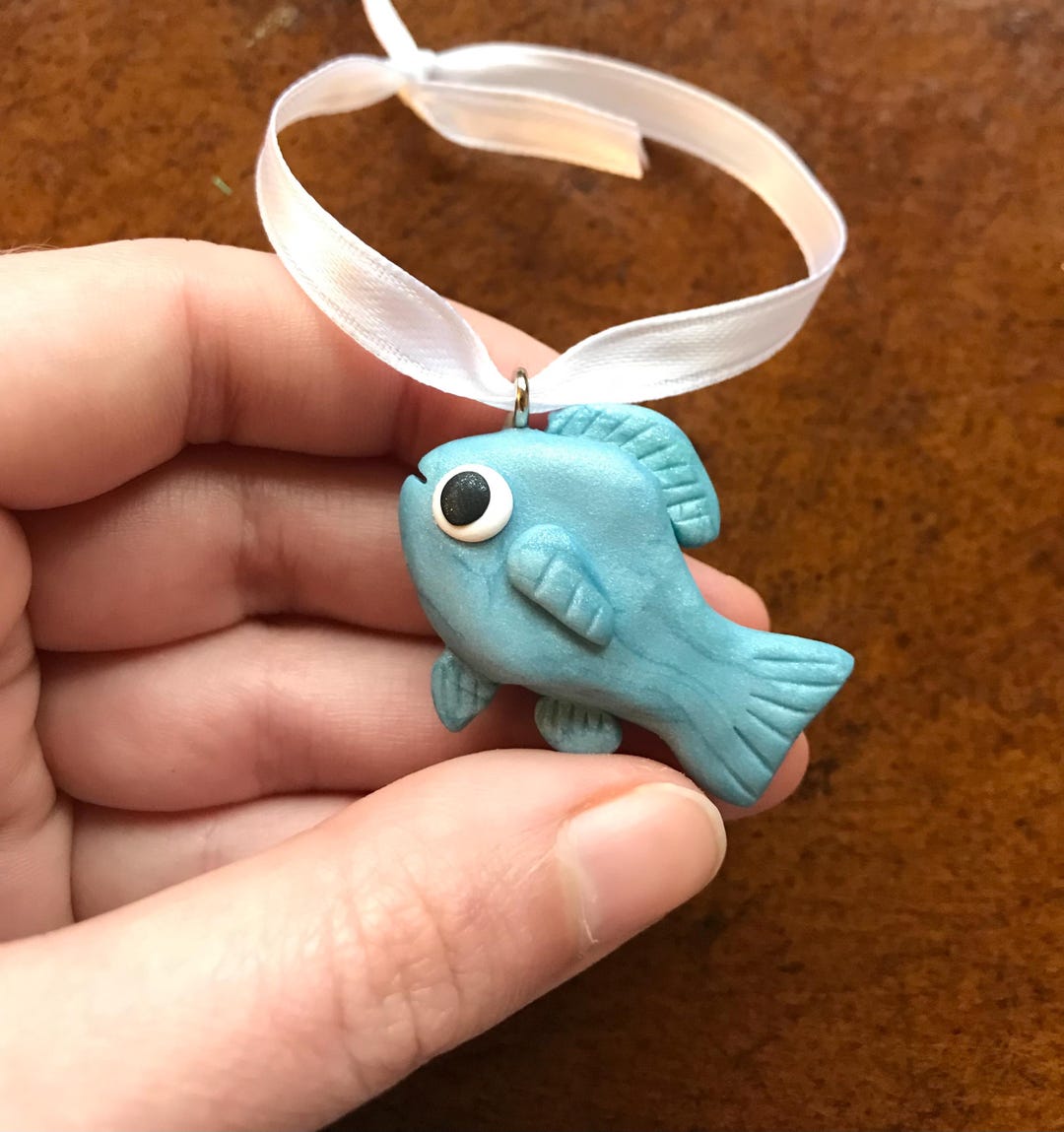 Bluegill Fish Ornament, Clay Fishy Gift, Fishing Decor, Collectible ...