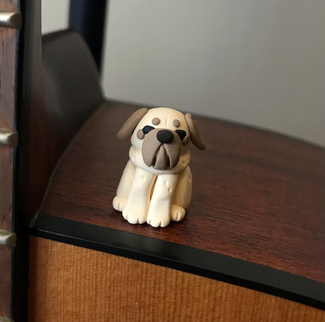 English Mastiff Figurine, Miniature Dog Sculpture, Cute Pet Keepsake ...