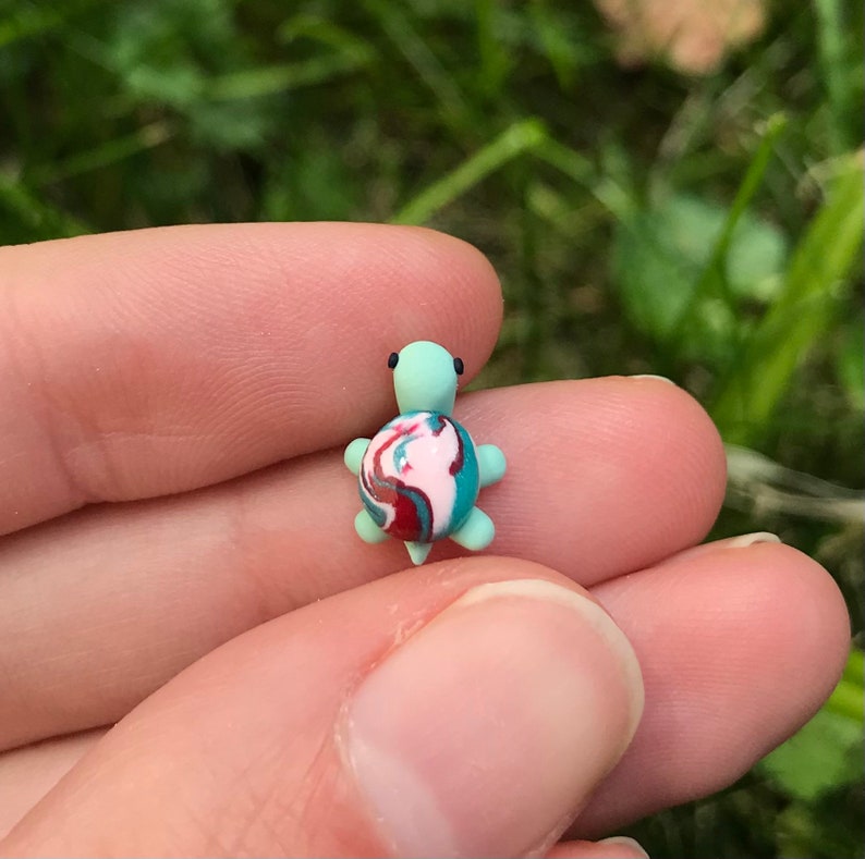 1 Mini Turtle Collectible Figurine Polymer Clay Turtle - Etsy