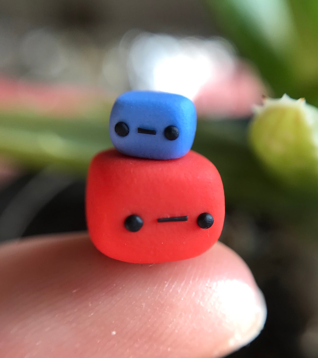 Cute Cube Face Miniature Figurine, Minimalist Knick Knack Art - Etsy