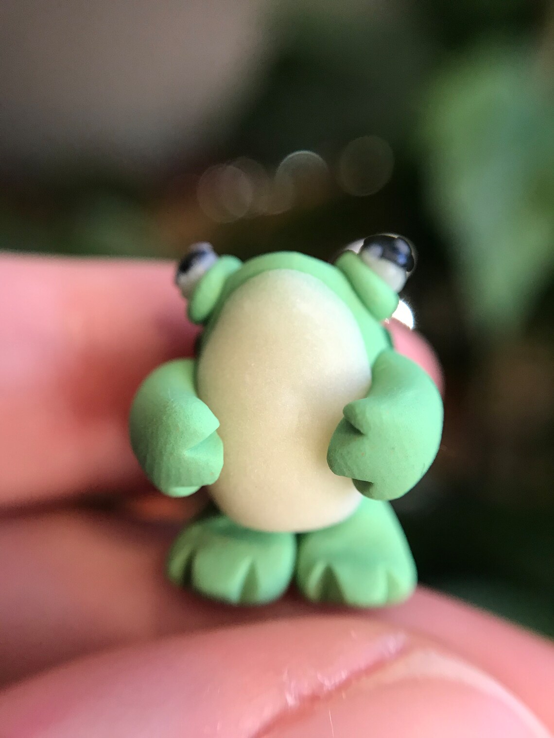 Chubby Frog Sculpture, Miniature Green Frog, Collectible Clay Figurine ...