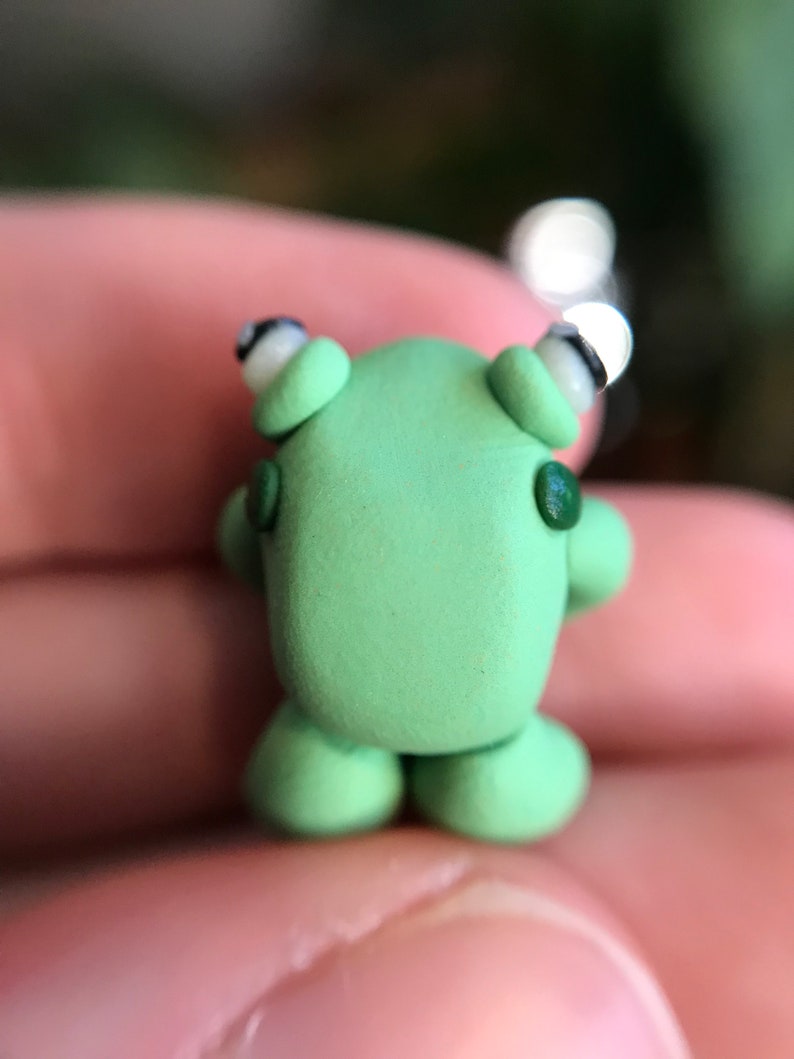 Chubby Frog Sculpture, Miniature Green Frog, Collectible Clay Figurine ...