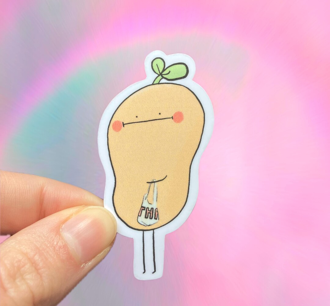 Grocery Shopping Bean Sprout Sticker, Die Cut Waterproof, Silly ...