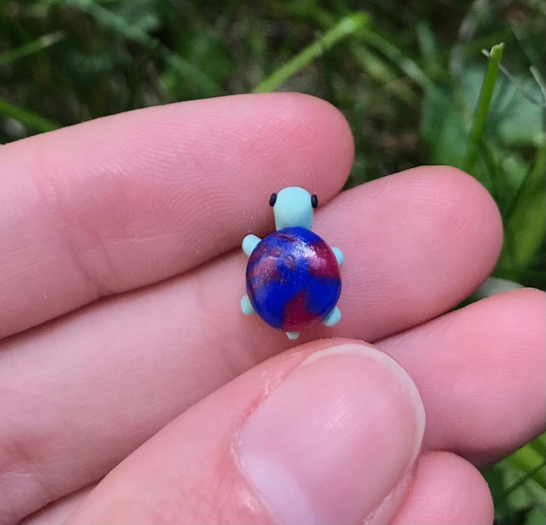 1 Mini Turtle Collectible Figurine Polymer Clay Turtle - Etsy