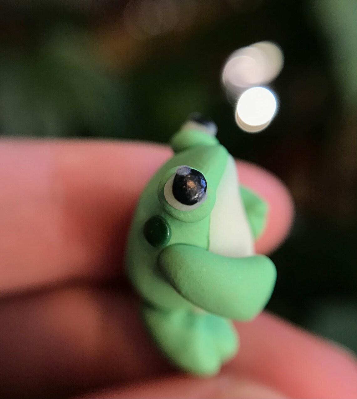 Chubby Frog Sculpture Miniature Green Frog Collectible Clay - Etsy