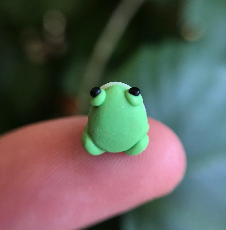 Green Frog Miniature Polymer Clay Frog Sculpture - Etsy
