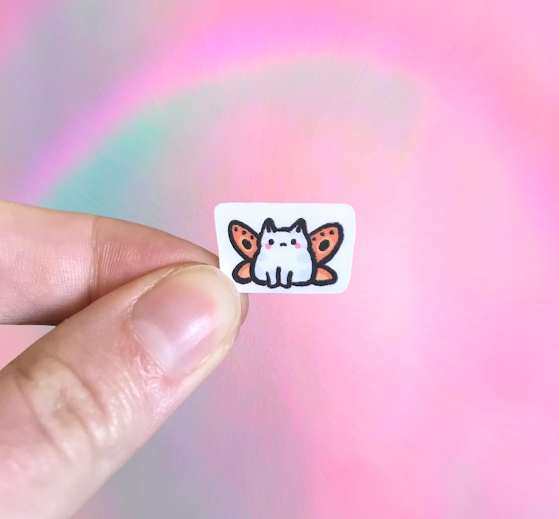 Fairy Cat Sticker, Vinyl Waterproof, Monarch Butterfly Kitty ...