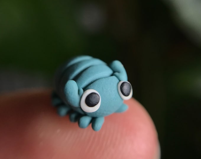 Isopod Miniature, Cute Clay Rollie Pollie Sculpture, Pill Bug Art, Wood ...