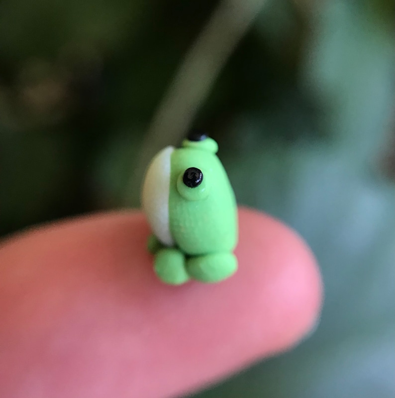 Green Frog Miniature Polymer Clay Frog Sculpture - Etsy