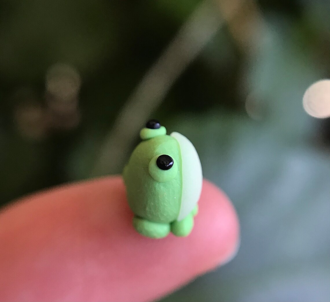 Green Frog Miniature Polymer Clay Frog Sculpture - Etsy