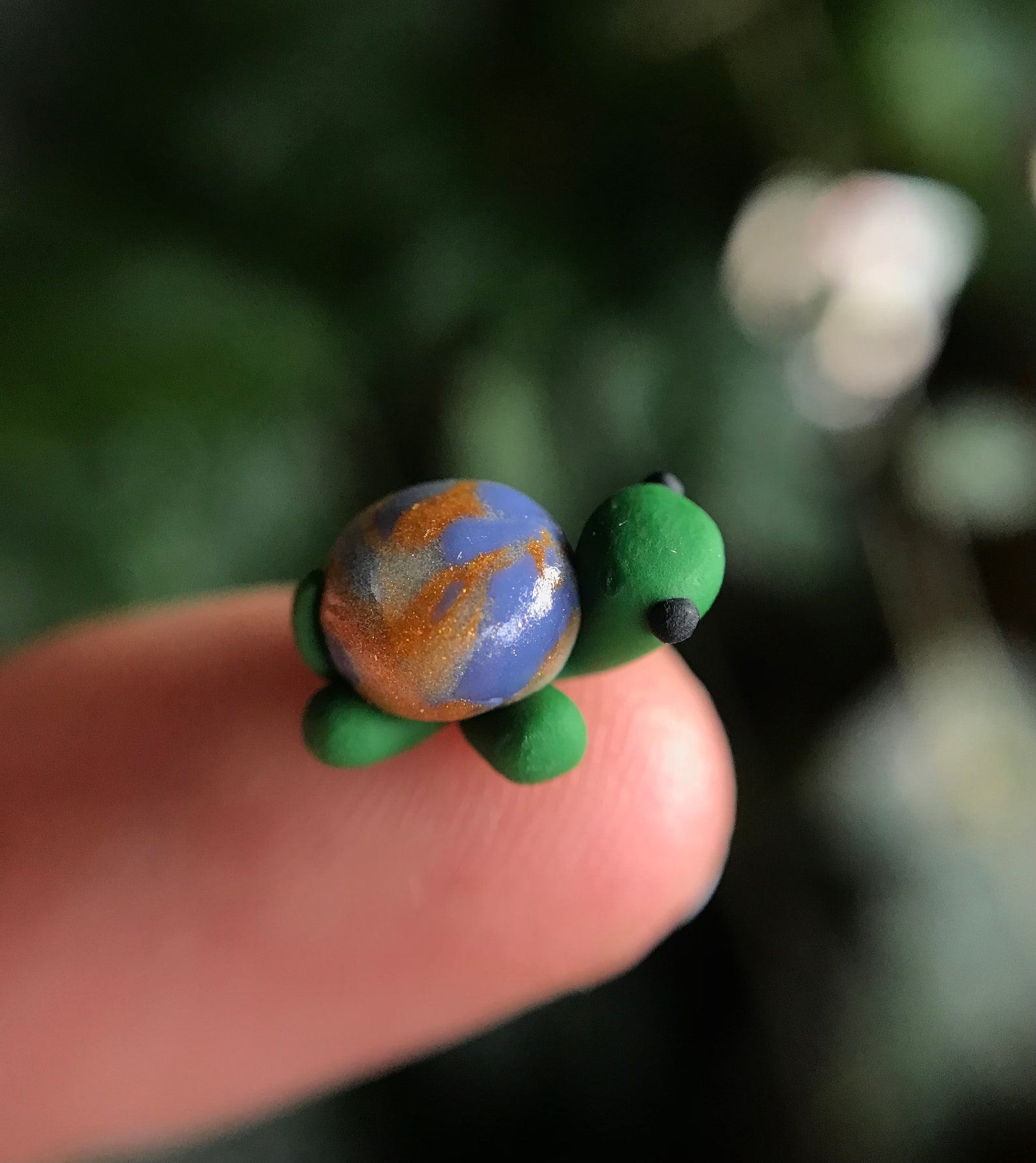 1 Mini Turtle, Collectible Figurine, Polymer Clay Sculpture, Tiny Baby ...