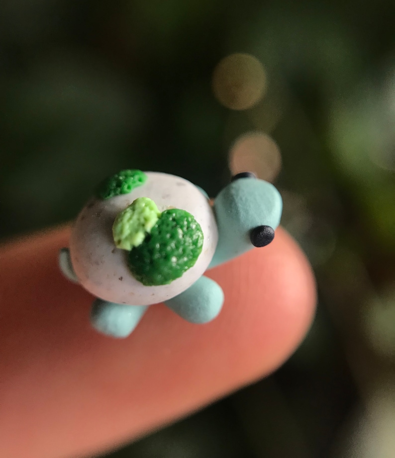 1 Mini Turtle Collectible Figurine Polymer Clay Turtle - Etsy