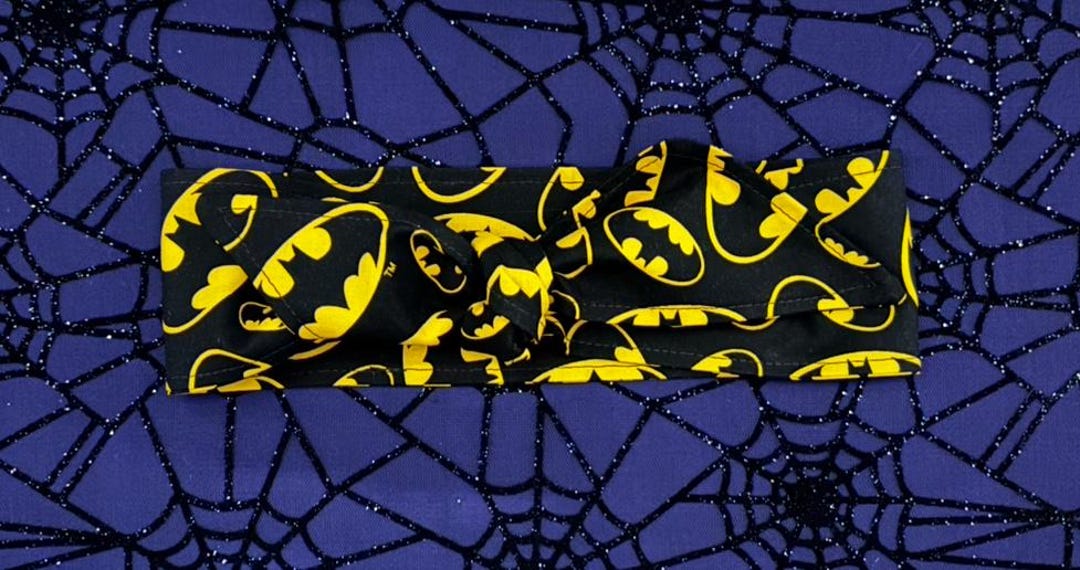 Batman Bandana Head Wrap Rockabilly Cartoon Pinup Hair Scarf Bow ...