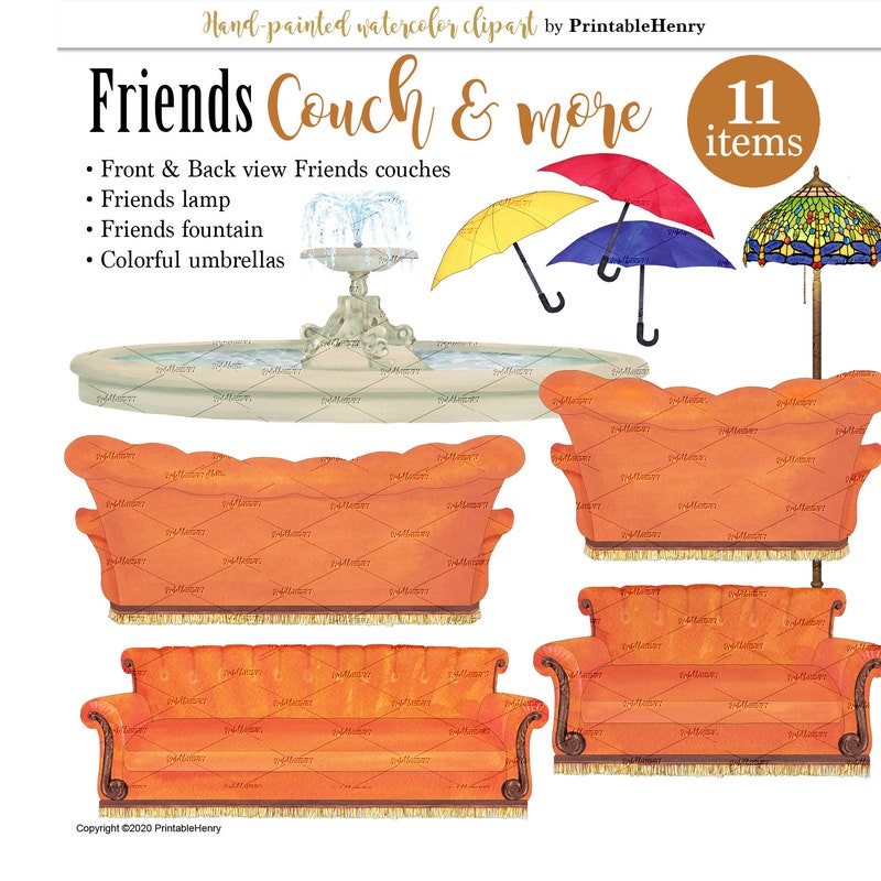 Friends Sofa Clipart - Etsy