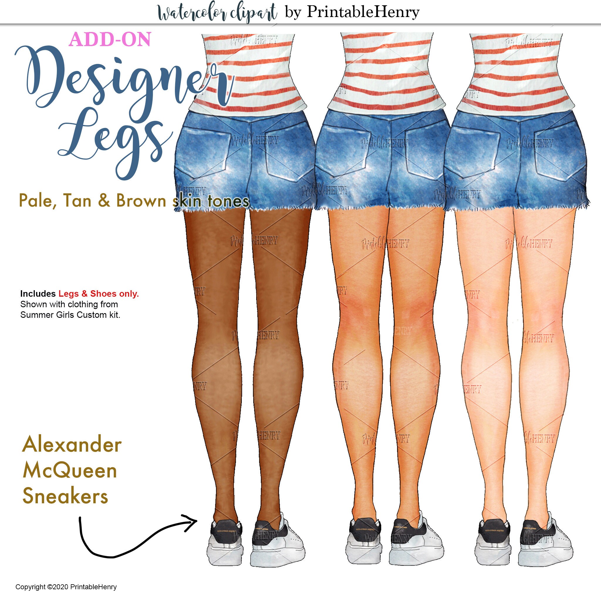 Designer Leg Clipart Add-on Watercolor Best Friends Clipart - Etsy