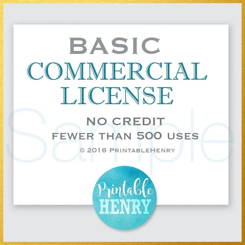 Printablehenry Clipart Basic Commercial License - up to 500 Uses - Etsy
