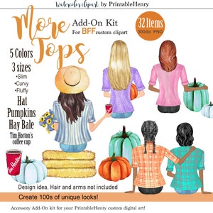 Fall Fashion Clipart Tops Best Friends Custom Clipart Add-on - Etsy