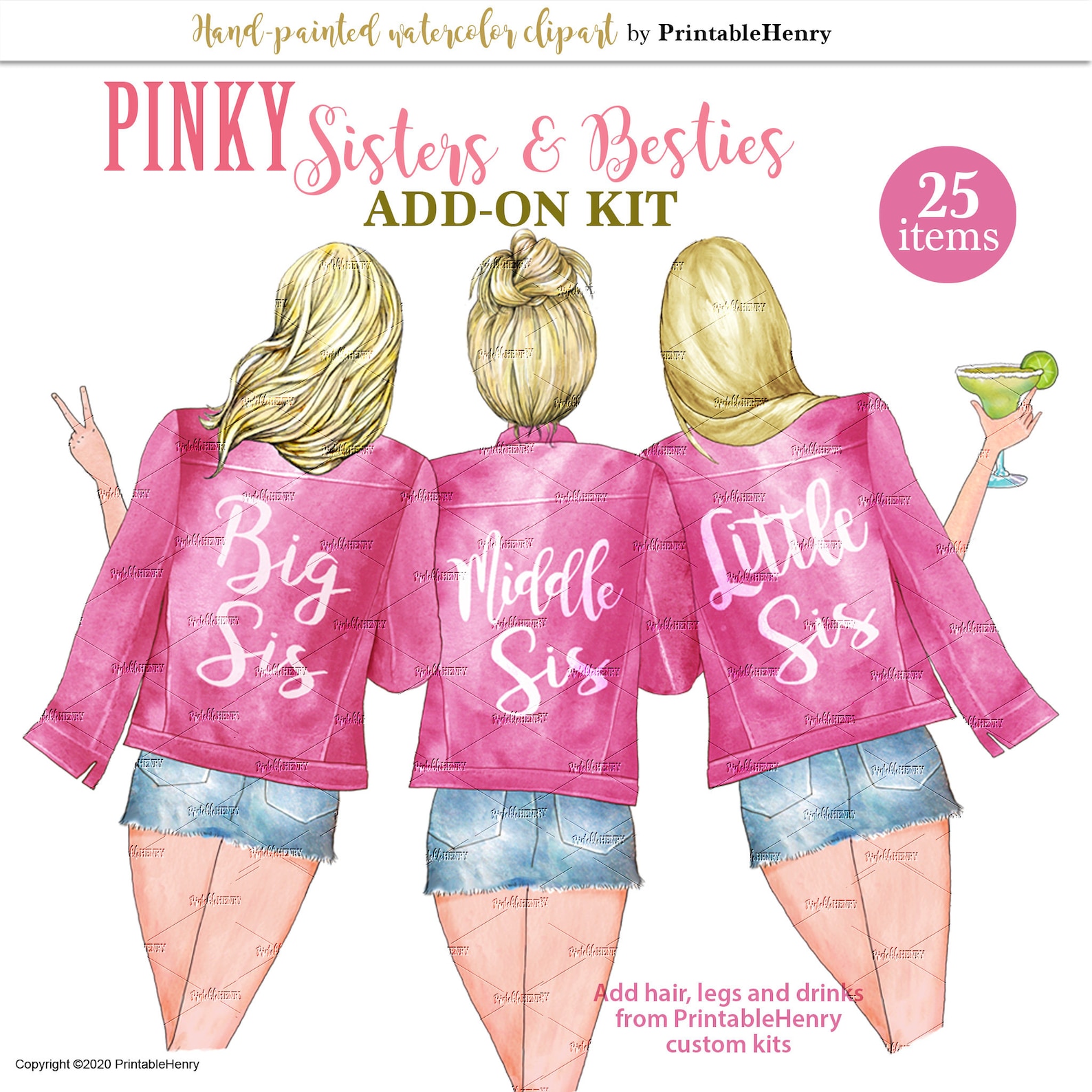 Pink Best Friend Sister Jackets Png Add-on Character Creator - Etsy