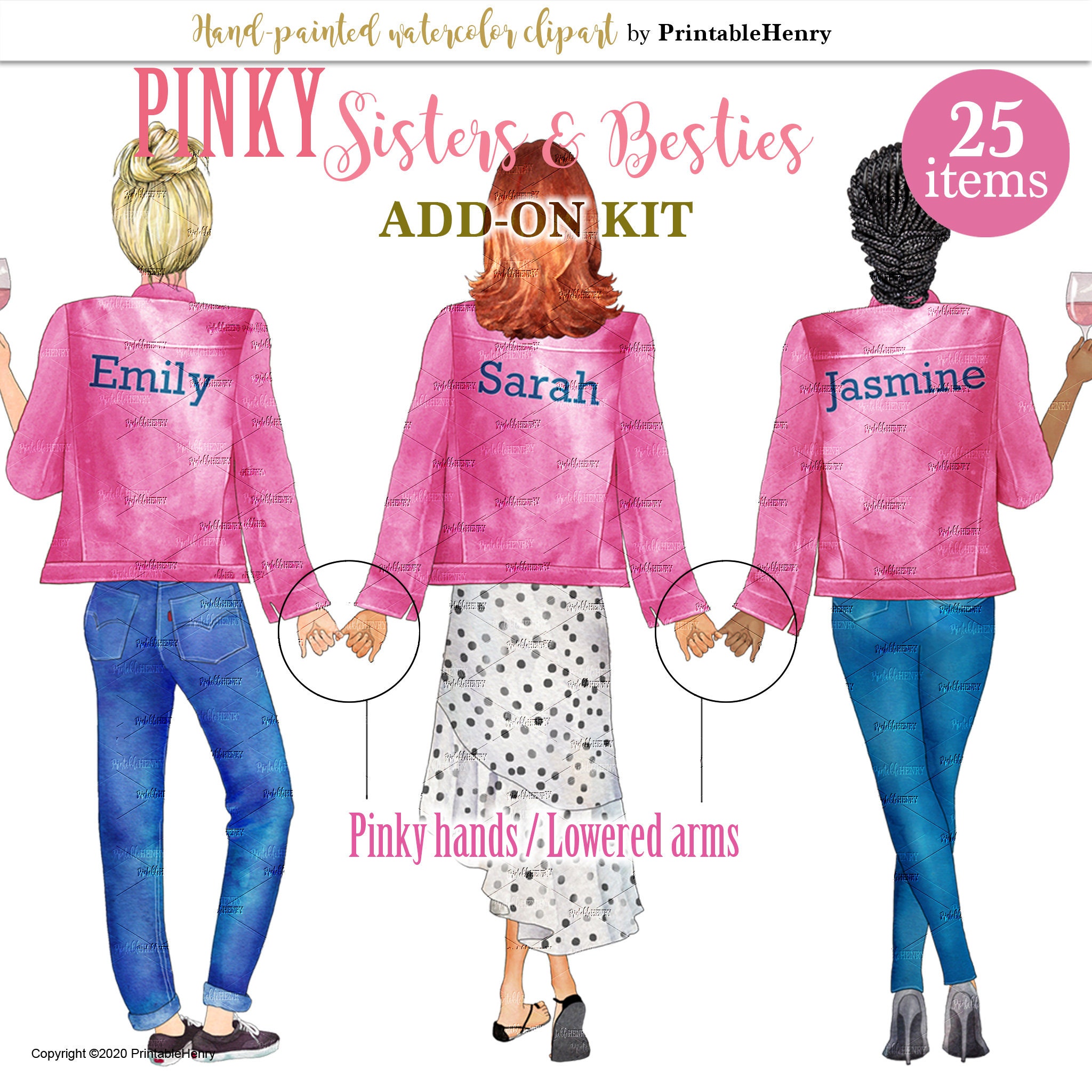 Pink Best Friend Sister Jackets Png Add-on Character Creator - Etsy