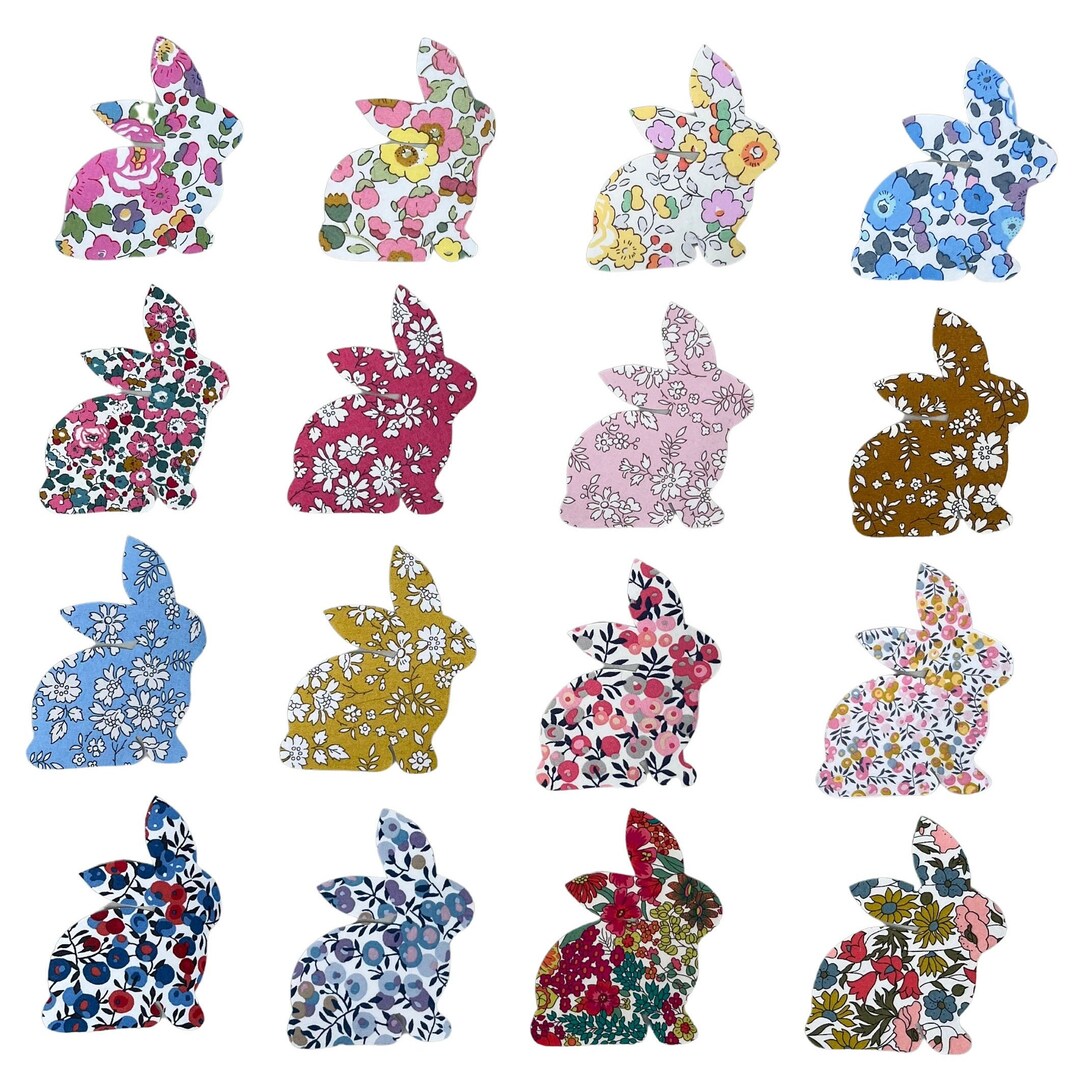 Liberty Print Applique Iron on Easter Bunnies in 16 Prints and 3 Sizes ...