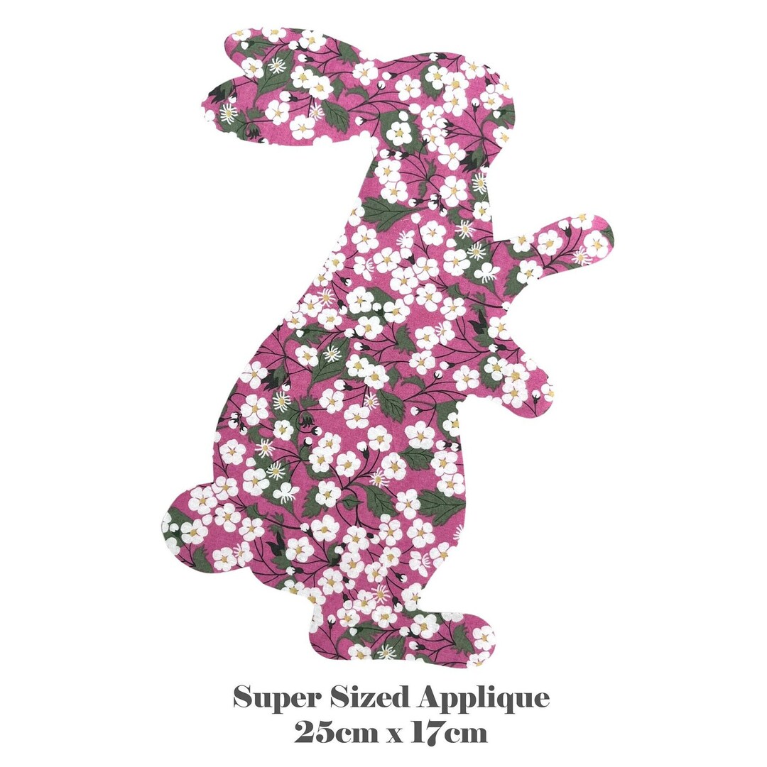 Liberty Print Applique Iron on Super Sized Bunny in 16 Prints - Etsy