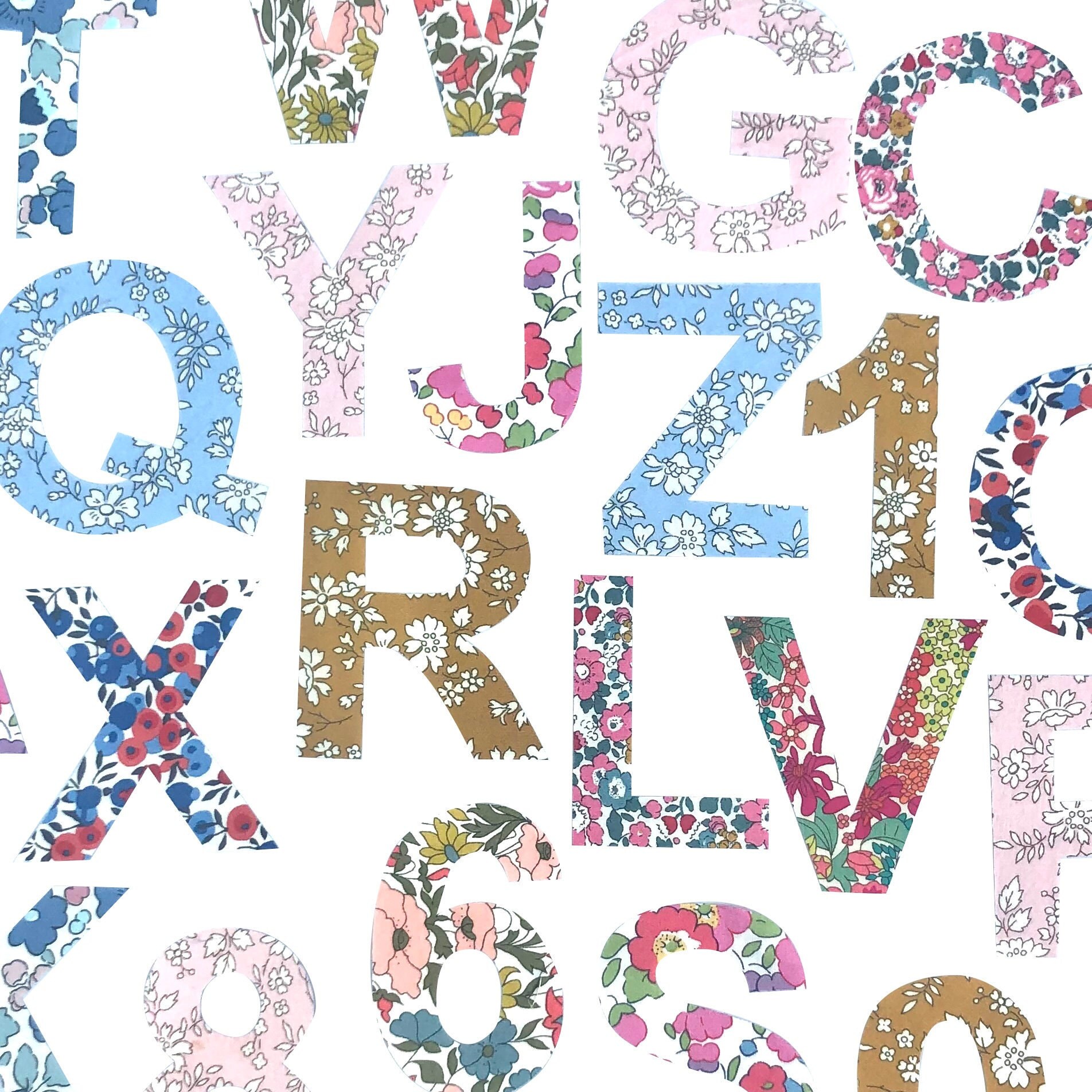 Liberty Print Letter Stickers 7.5cm Modern Classic Font/ - Etsy