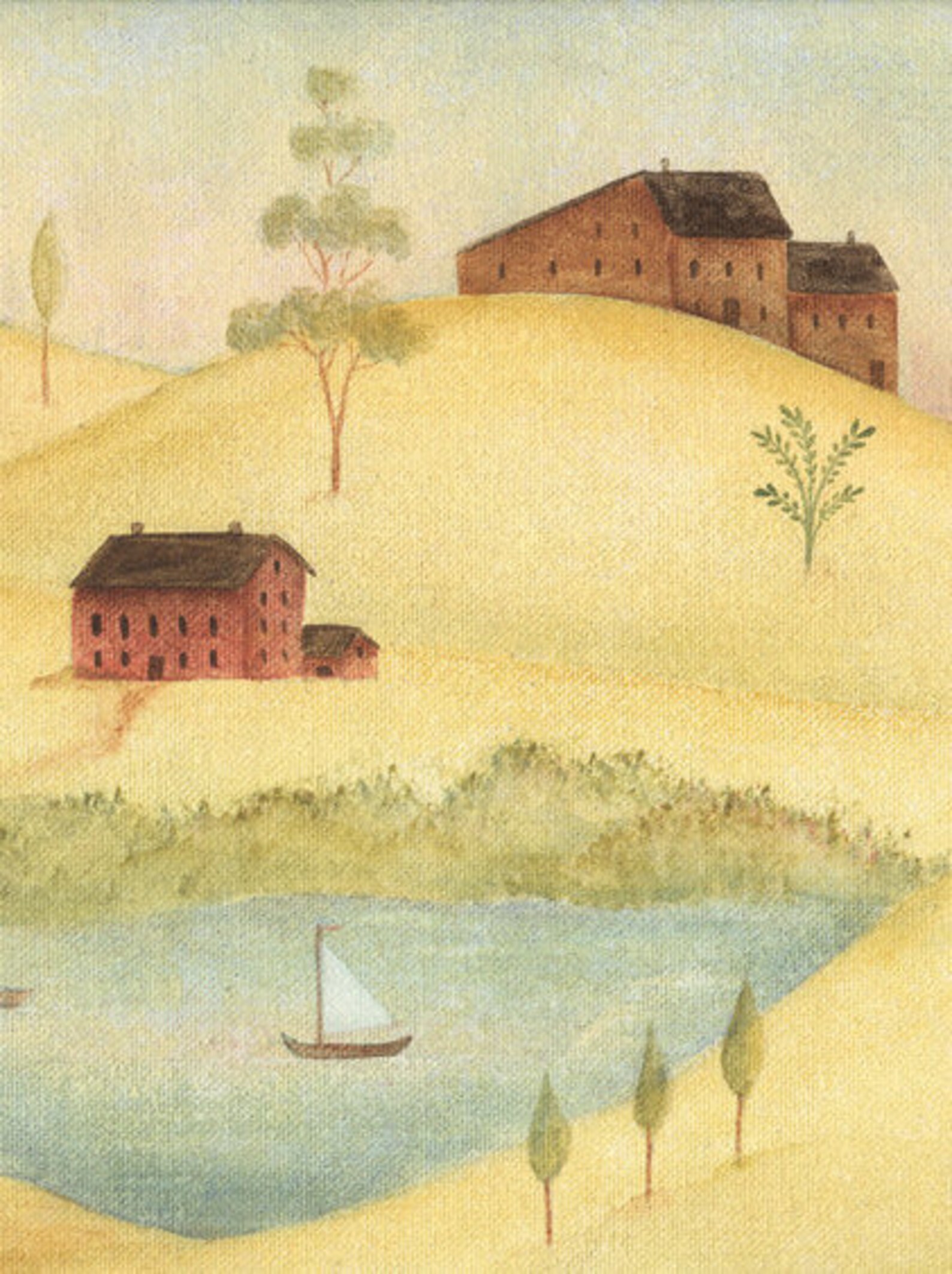 Home Decor Primitive Houses Folk Art Painting Country Homes | Etsy