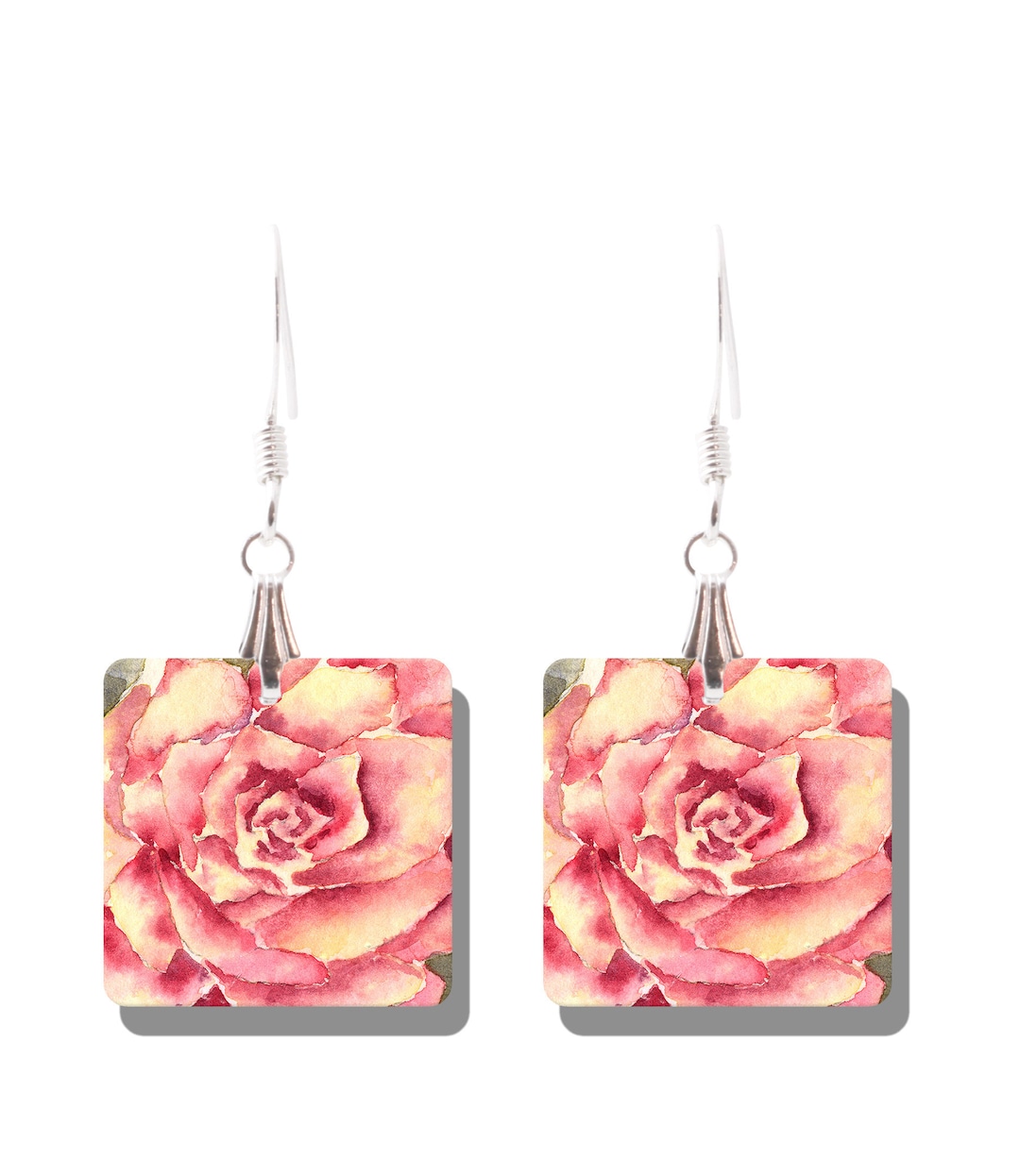 Original Art Earrings Rose Art Earrings Metal Earring - Etsy