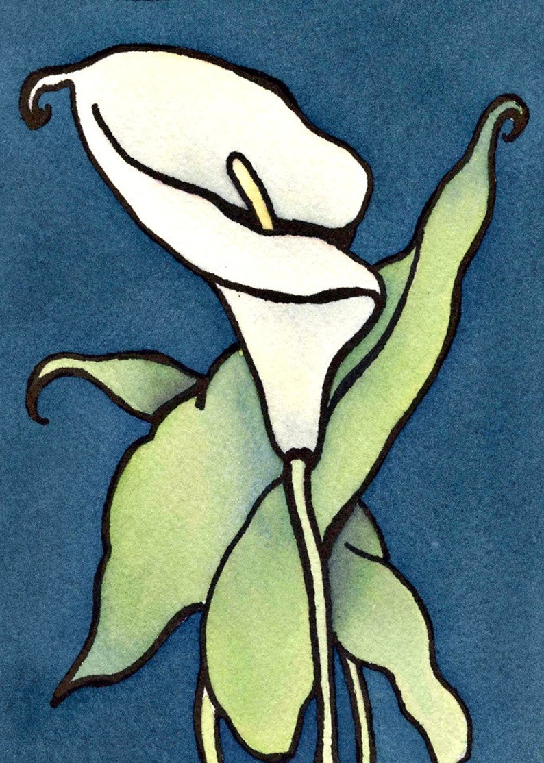 Calla Lily Painting, Cala Lily Watercolor Art Print, Flower Art Print ...
