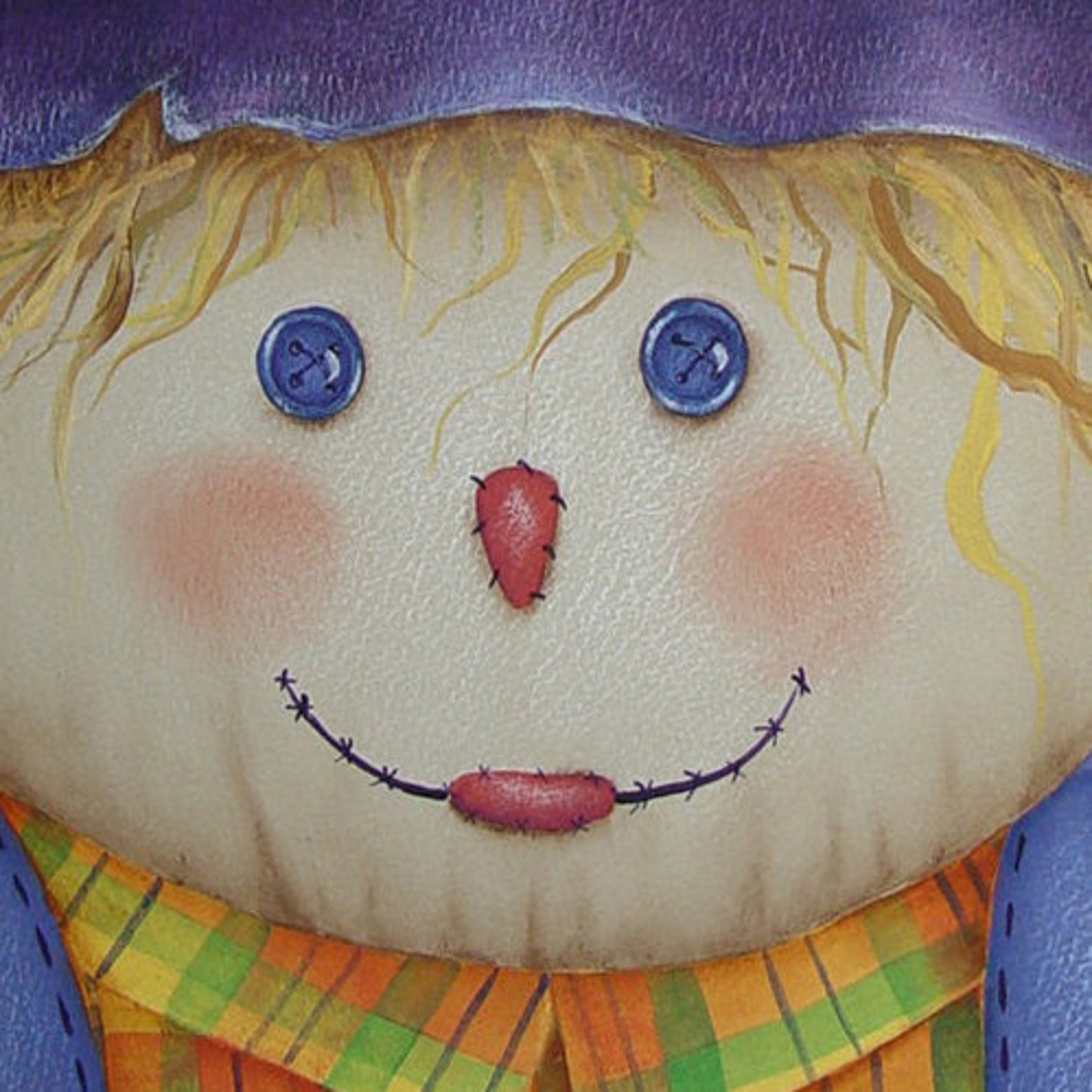 Scarecrow Painting Halloween Painting Scarecrow Acrylic on - Etsy