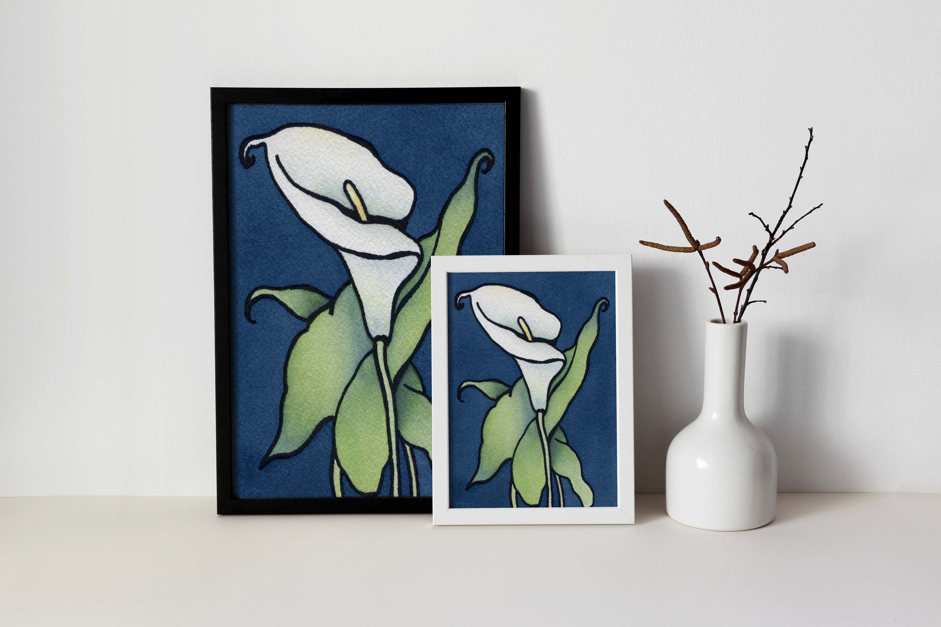 Calla Lily Painting, Cala Lily Watercolor Art Print, Flower Art Print ...