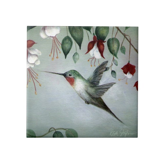 Hummingbird Tile Ceramic Tile Art Coaster Hummingbird Print | Etsy