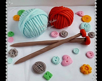 Knitting Cake Topper - Etsy