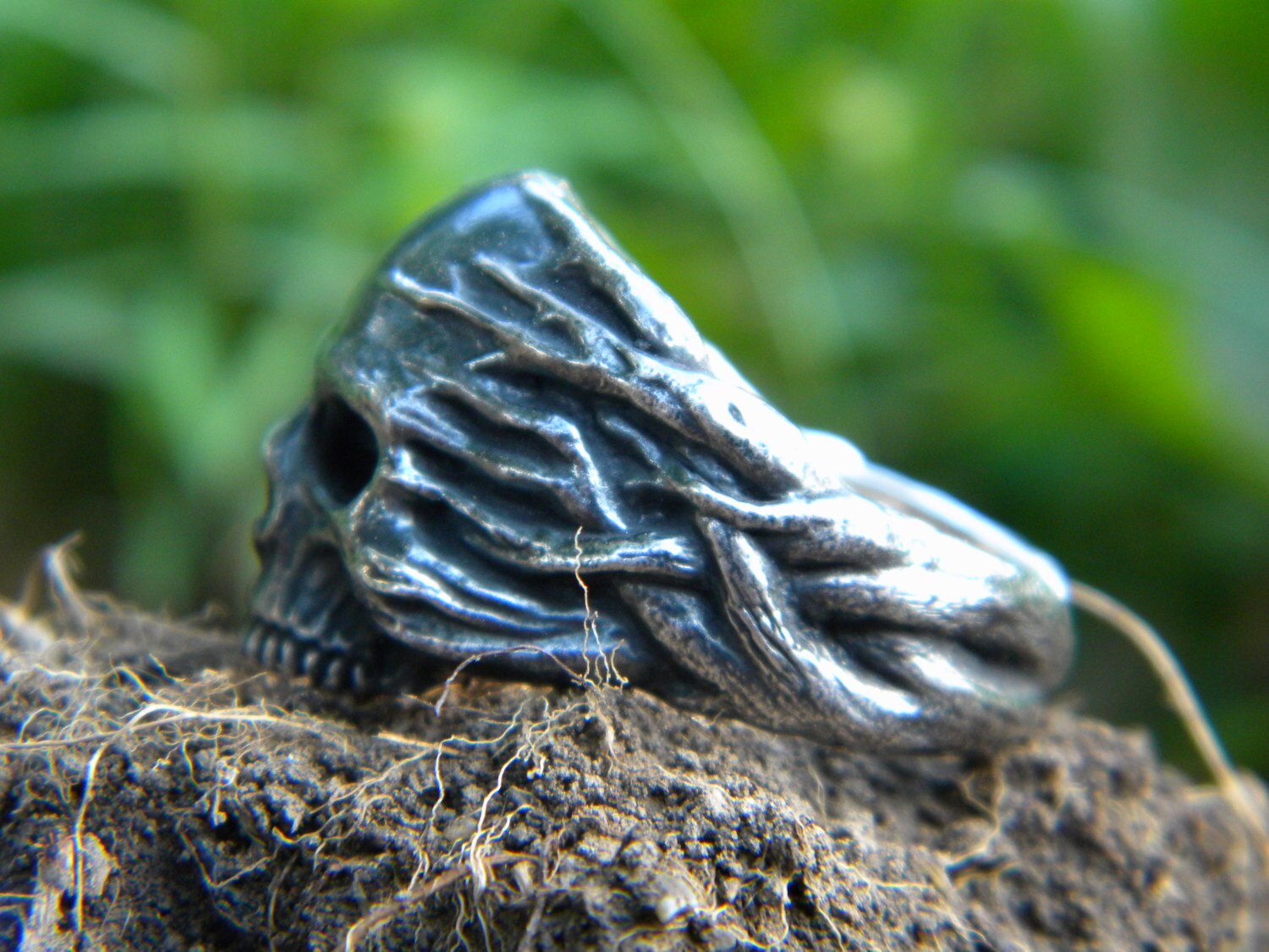Vitae Mortem: Sterling Silver Death's Head Skull Ring | Etsy