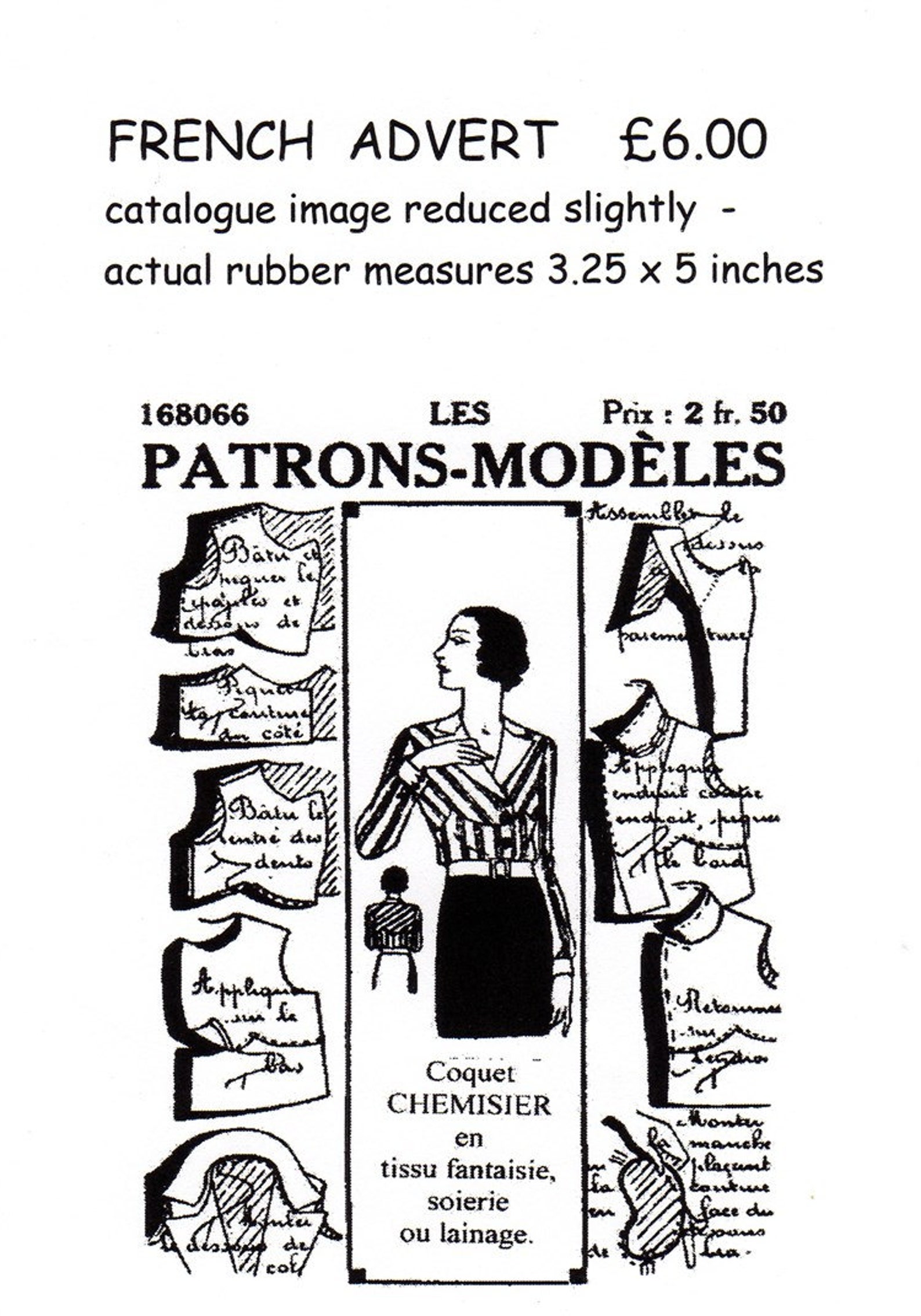 Rubber Stamp french Costume Advert Unmounted non Adeshive for Card ...