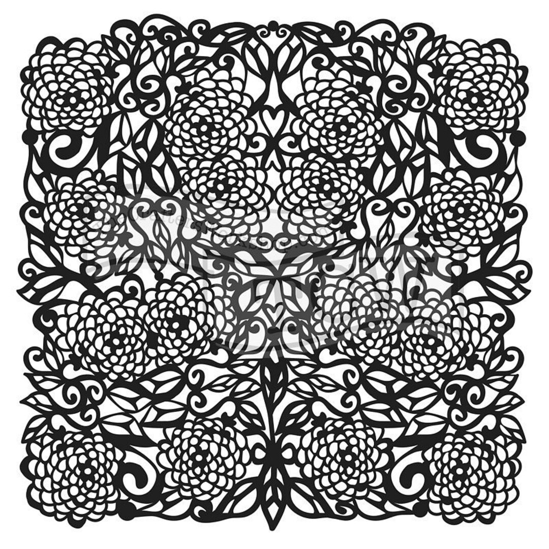 Stencil 6 X 6 Inches Mini Flower Tangle by Balzer Design - Etsy
