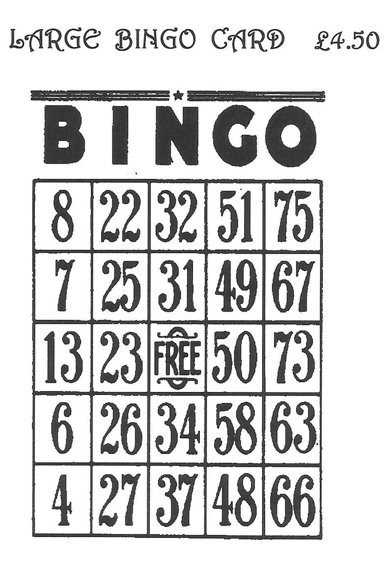 Craft & Hobby- Rubber Stamp Sheet Unmounted - Large and Small Bingo ...