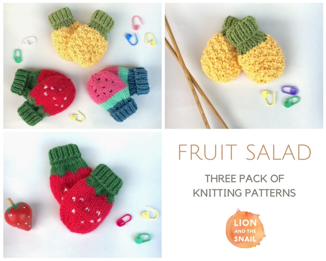 3 Pack PDF Knitting Patterns Fruit Salad - Etsy Australia