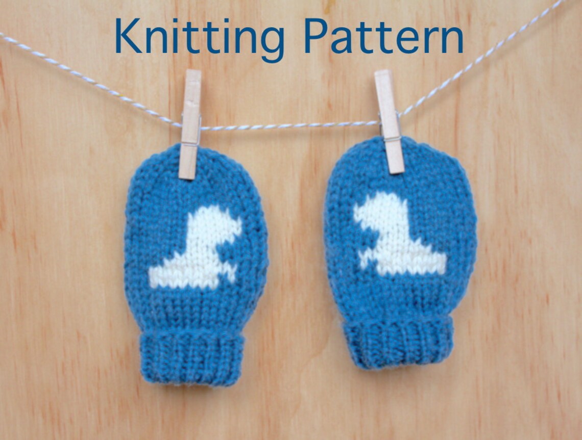 PDF Baby Dinosaur Mittens KNITTING PATTERN - Etsy