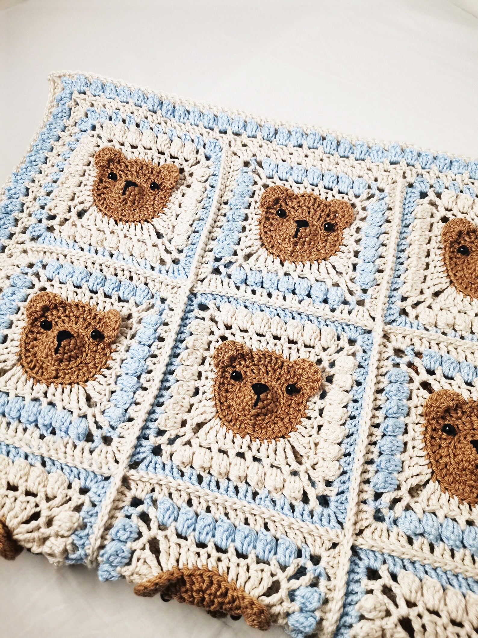 Teddy Bear Baby Blanket, Babyblanket, Dadasplace, Crochet Blanket ...