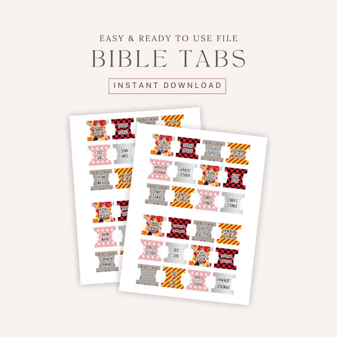 Exodus 3:2 printable Bible Tabs Bible Tab Digital File Print and Cut ...