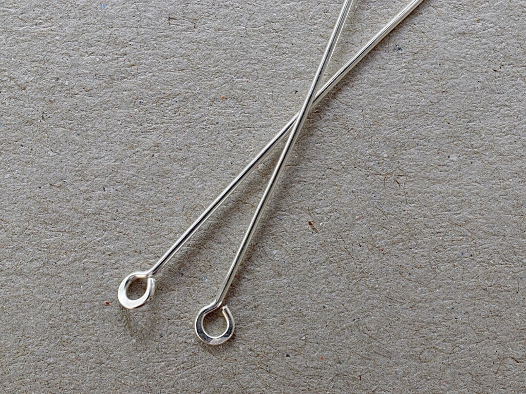 Sterling Silver Eye Pins Handmade Artisan Hammered Shiny 2/10/30pcs ...